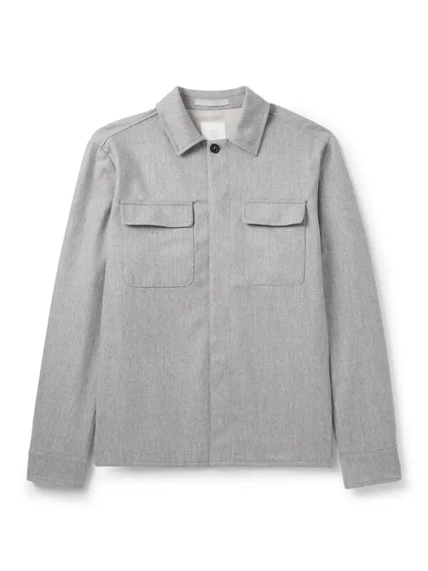 Eleventy Wool-blend Overshirt - Gray