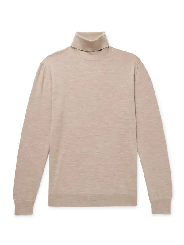 LARDINI Virgin Wool Rollneck Sweater - Neutrals