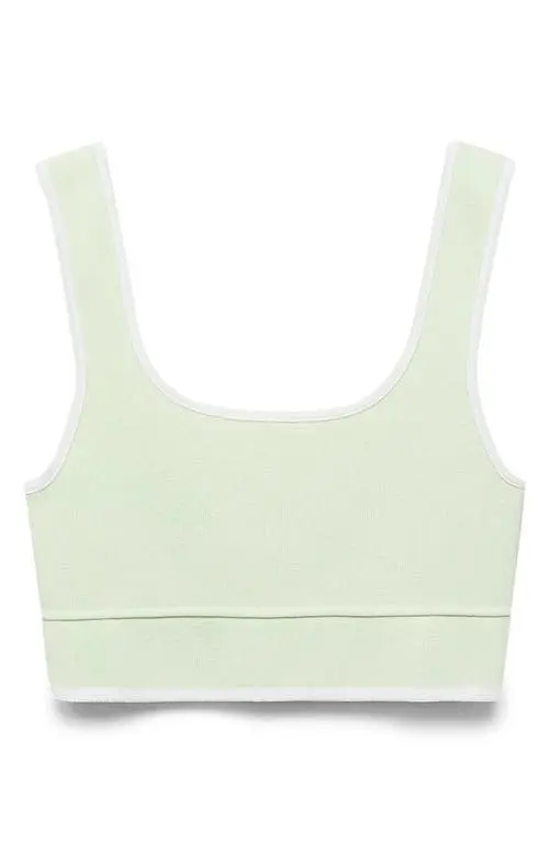 Mango Contrast Rib Cropped Tank
