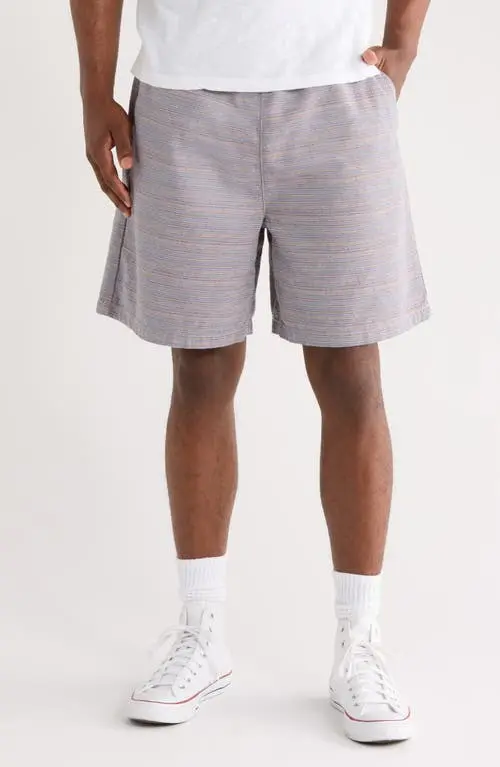 Carhartt Work In Progress Cotton Jacquard Shorts - Gellar Dark Grey Multi Stripe