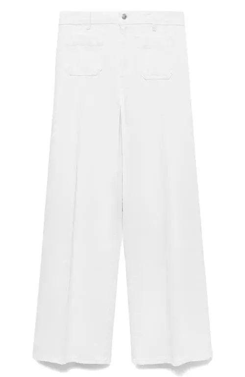 Mango Patch Pocket High-waist Wide-leg Jeans - White
