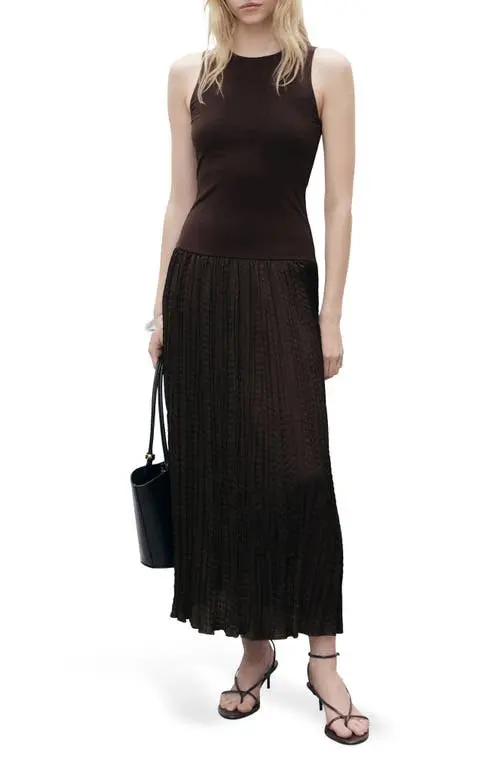 Mango Mixed Media Sleeveless Dress