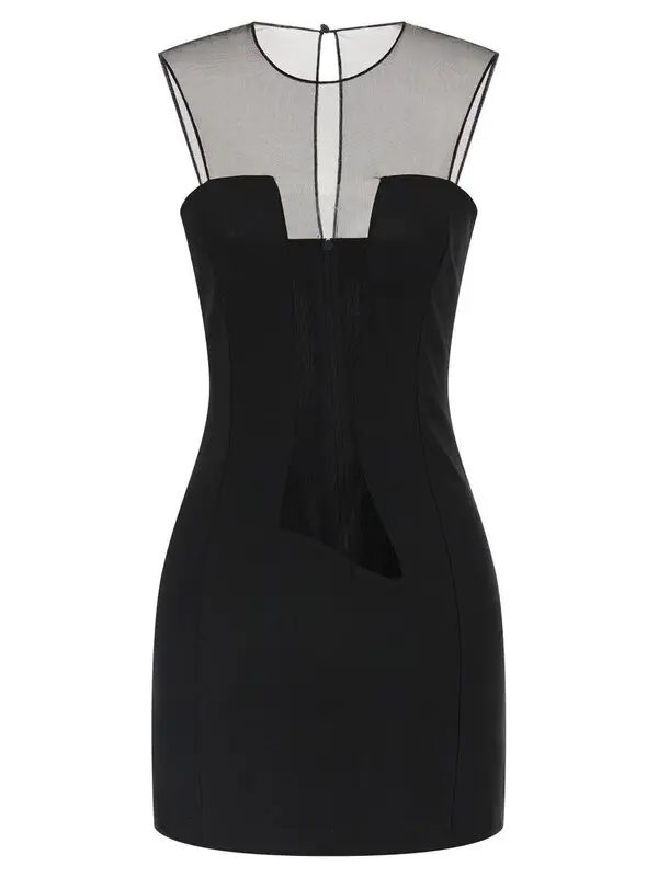 NENSI DOJAKA Tulle Insert Mini Dress