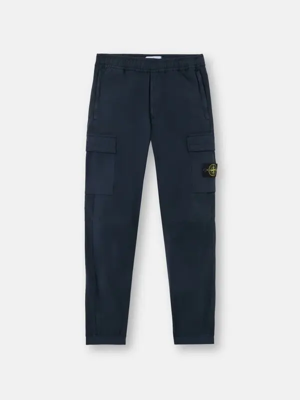 Stone Island Cargo Pants In Supima® Cotton Twill - Blue
