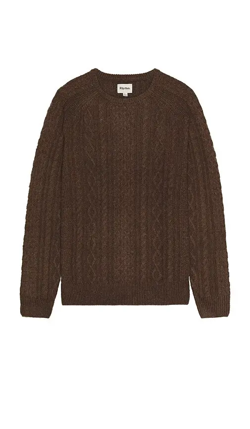 RHYTHM Mohair Fisherman's Knit Sweater - Chocolate