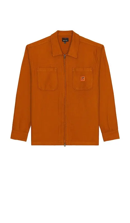Brixton Union Full Zip Flannel Shirt In Brick