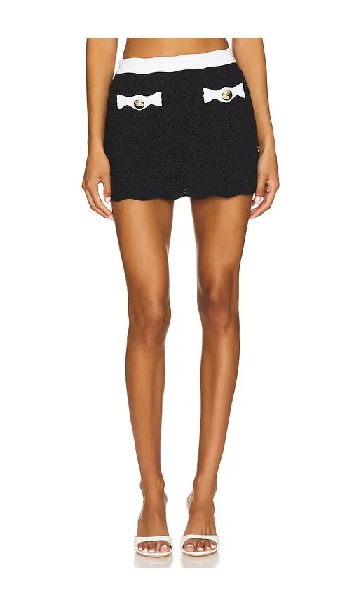 Retrofete Knit Mini Skirt - Metallic Black & White