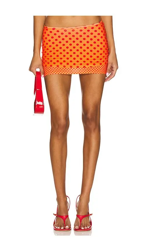 Miaou Elektra Mini Skirt - Red Polka Dot