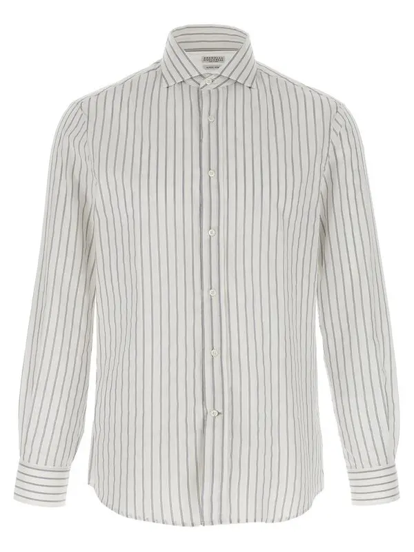 Brunello Cucinelli Striped Canvas Shirt