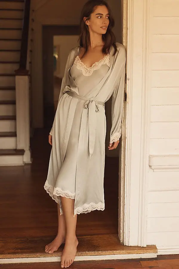 PAPINELLE Annabelle Sat Lace Maxi Robe