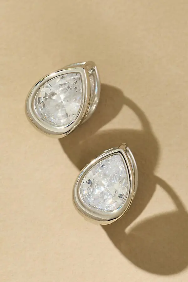 Anthropologie Daty Teardrop Post Earrings - Silver