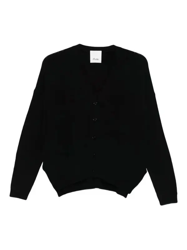 ALLUDE Button-front Cashmere Cardigan - Black