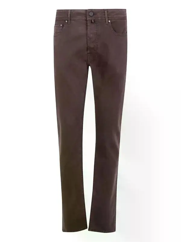 Jacob Cohen Logo-plaque Trousers - Brown