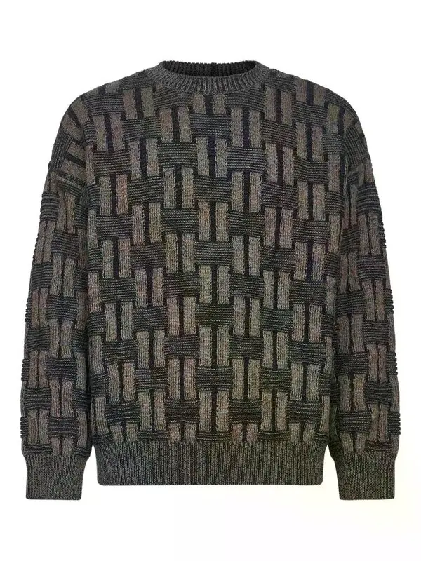 Giorgio Armani Geometric-pattern Crew-neck Sweater