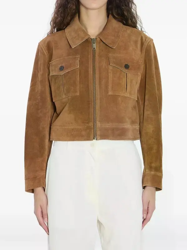 ARMA Pointed-collar Suede Jacket
