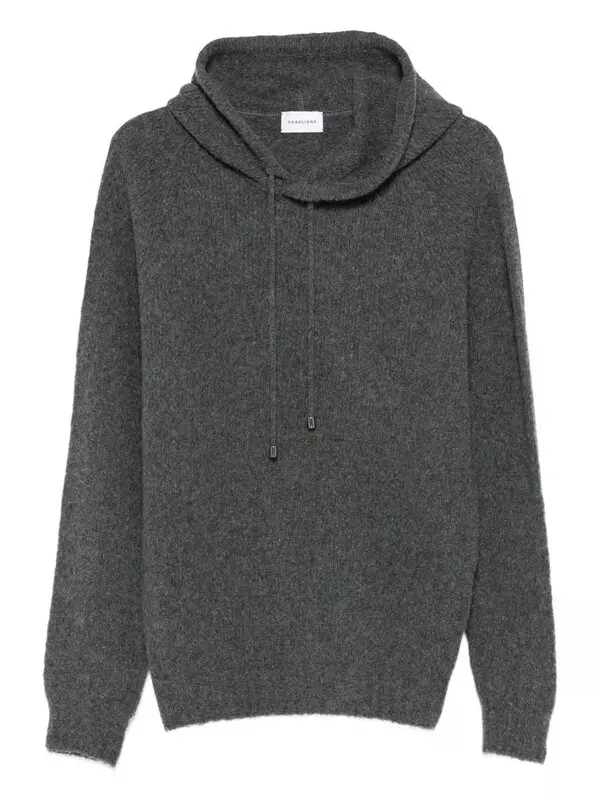SCAGLIONE Hooded Ribbed Sweater - Grey