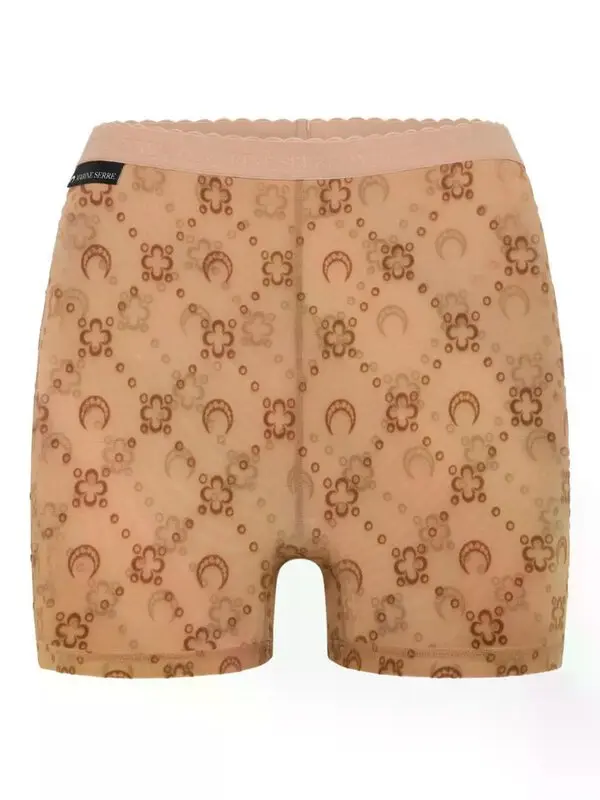 MARINE SERRE Mesh Mini Shorts - Neutrals