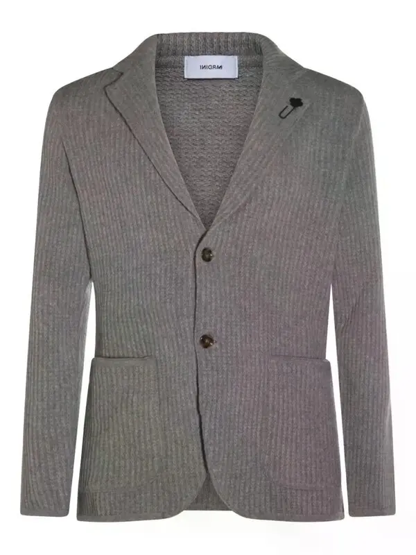 LARDINI Ribbed Cardigan - Grey