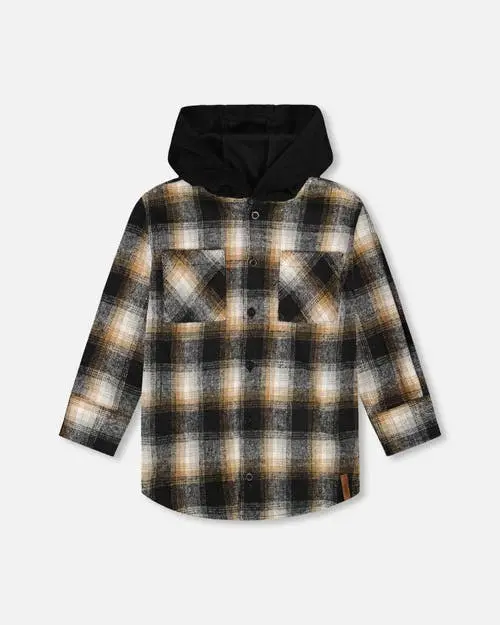 DEUX PAR DEUX Hooded Polar Fleece Overshirt With Hood
