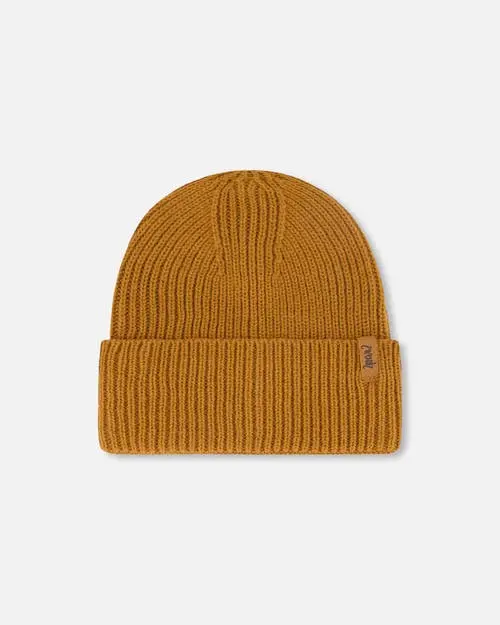 DEUX PAR DEUX Ribbed Knit Beanie - Brown Pecan