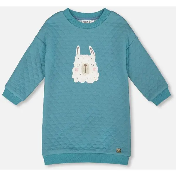 DEUX PAR DEUX Quilted Tunic Dress With Llama Applique