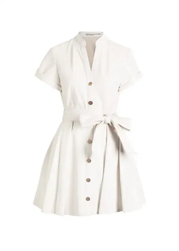 faux white leather dress Faux Leather Shirt Dress main image 1