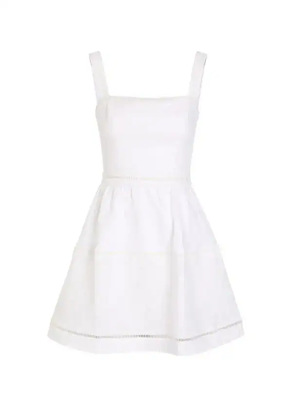 Reformation Everett Linen Mini Dress In White - 60% Off | Editorialist