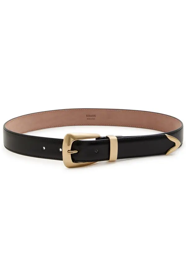 Khaite Benny Leather Belt - Black