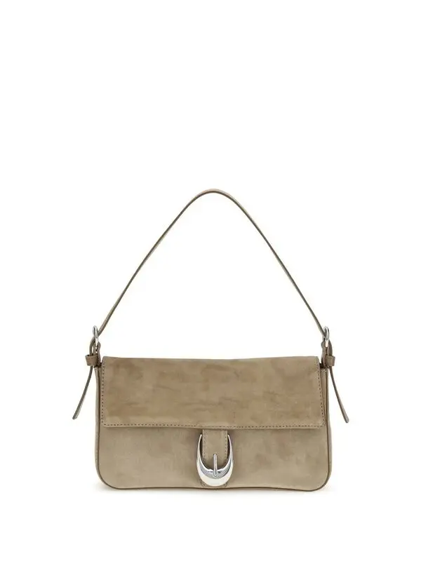 Staud Harlow Suede Shoulder Bag - Beige