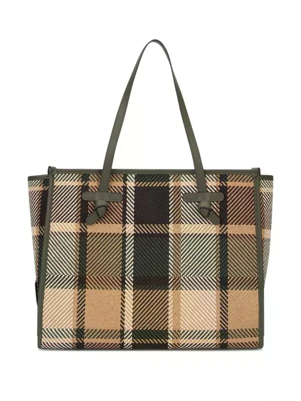 GIANNI CHIARINI Marcella Tartan-plaid Tote Bag - Brown
