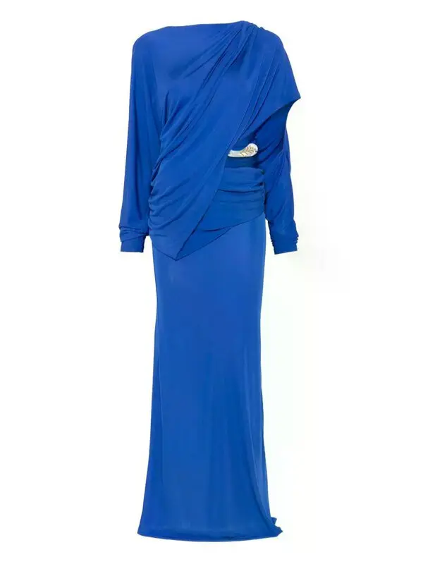 Christopher Esber Encased Nature Draped One-shoulder Dress