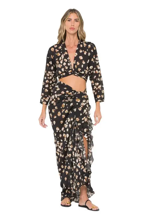 JBQ Sicily Maxi Wrap Skirt - Cheetah