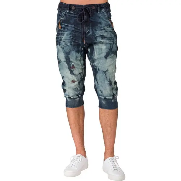 LEVEL 7 Denim Wash Capri Joggers - Striker