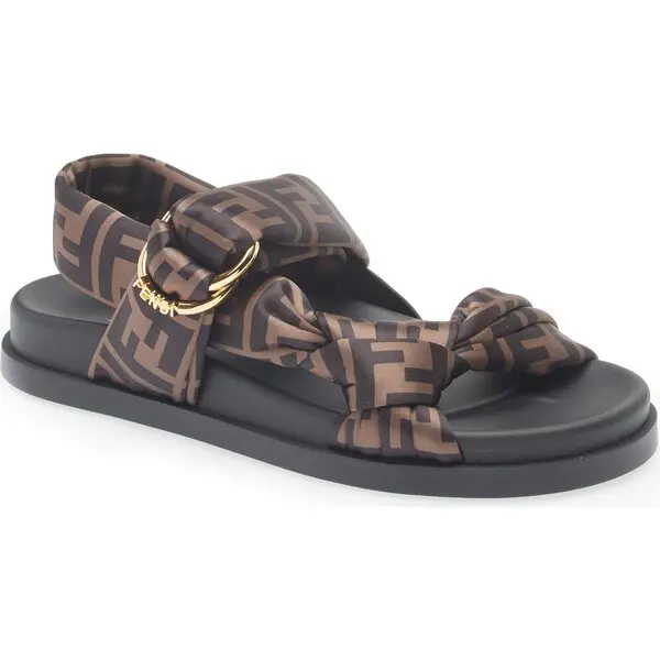 Fendi Feel Sandal - Tabacco/nero