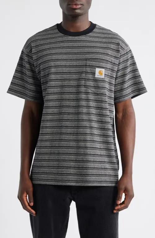 Carhartt Work In Progress Gellar Jacquard Stripe Cotton Pocket T-shirt - Gellar Stripe, Black