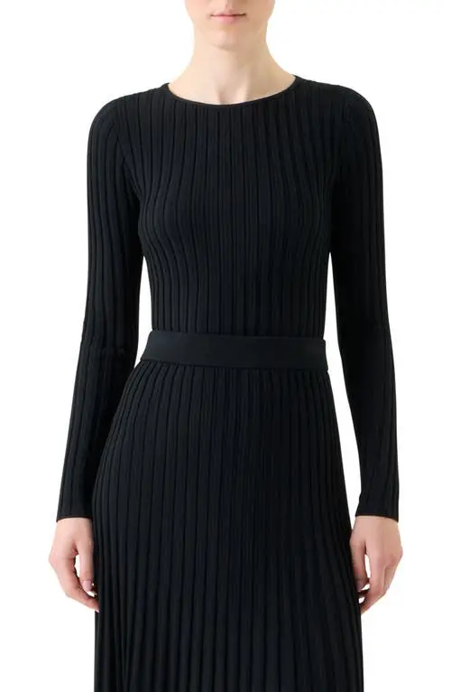 Akris Reversed Virgin Wool Ribbed Sweater