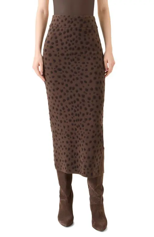 Akris Abstract Dot Stretch Virgin Wool Knit Tube Skirt