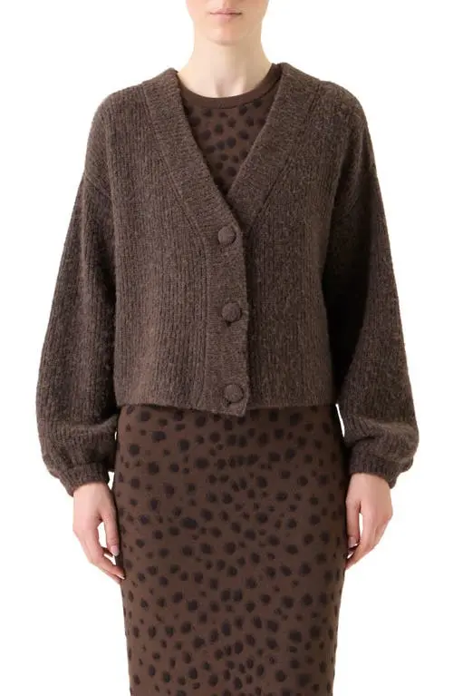 Akris Oversize Alpaca Blend Cardigan - Bark