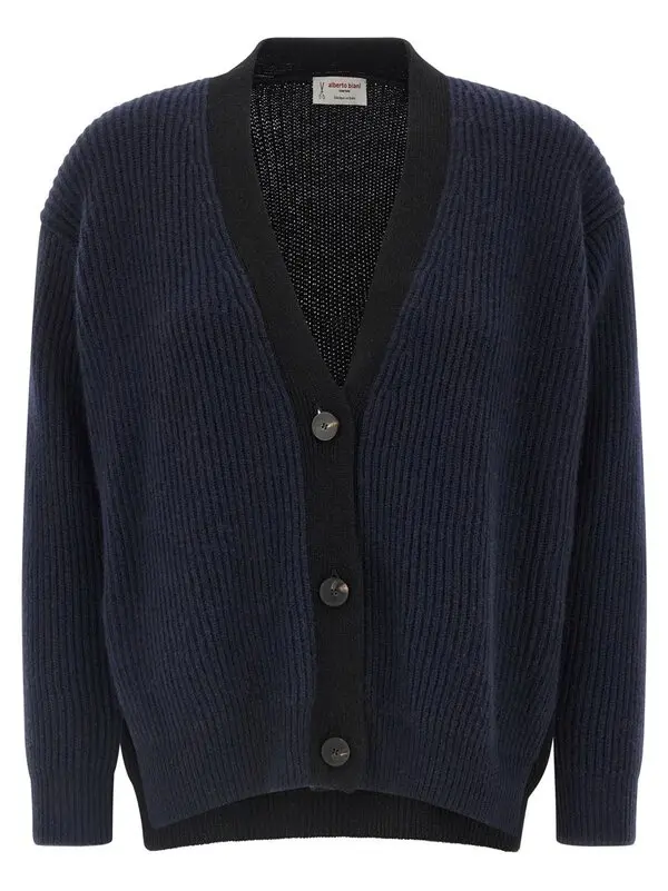 Alberto Biani Two-tone Cashmere Cardigan - Multicolor