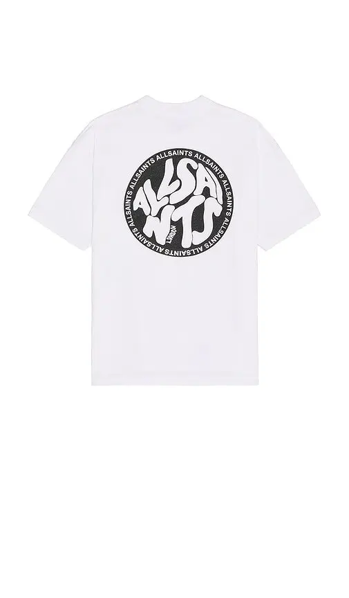 All Saints Distortion Crew Neck Tee In White - Ashen White