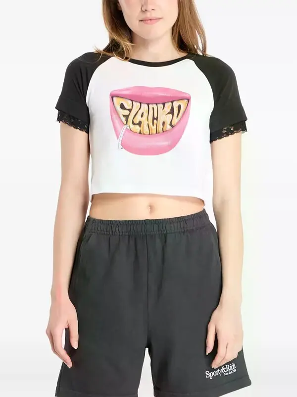 PUMA Lace-trim Graphic-print T-shirt