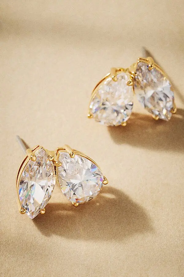 Nadri Everleigh Crystal Stud Earrings - Gold