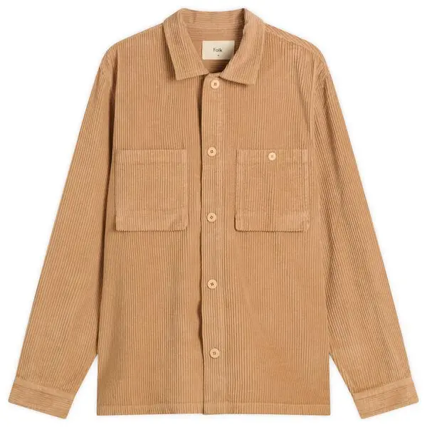 Folk Patch Overshirt - Mink Chunky Cord
