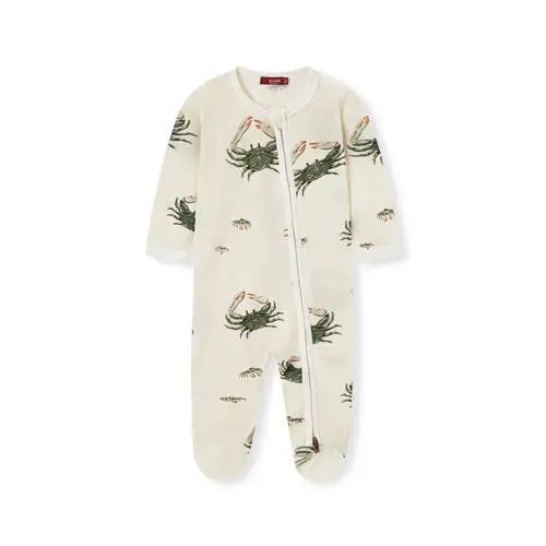 MILKBARN Zipper Footed Romper - Coastal Crab
