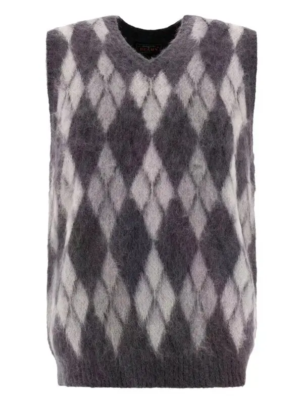 BEAMS Argyle Knit Vest