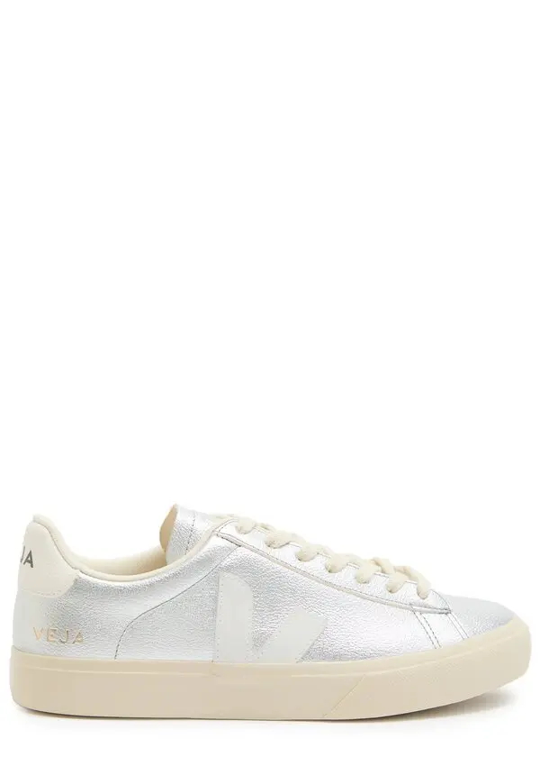 VEJA Campo Metallic Leather Sneakers - Silver
