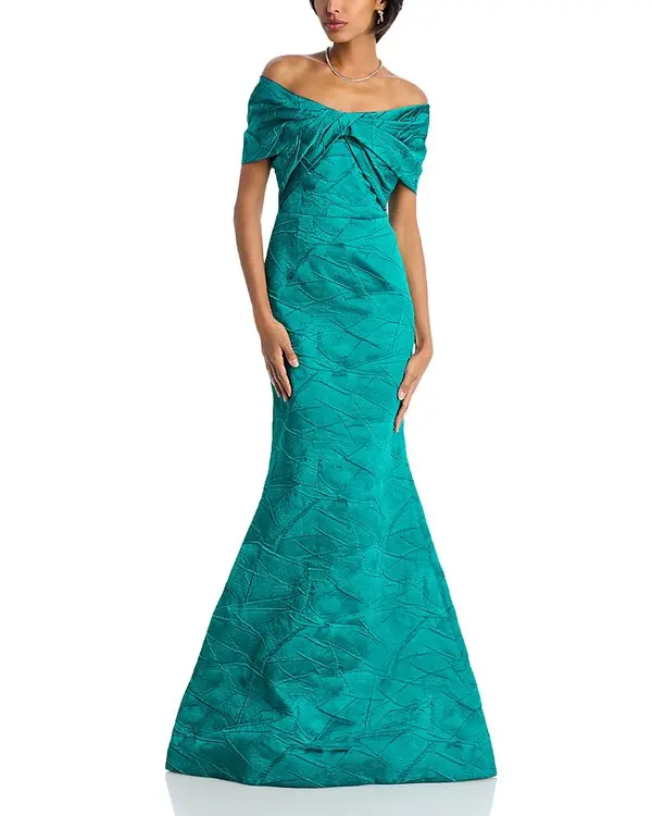 Rickie Freeman For Teri Jon Textured Mermaid Gown