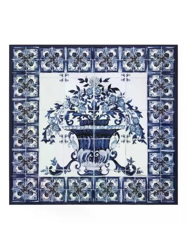 Dolce & Gabbana Majolica-print Scarf - Blue