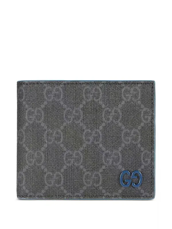 Gucci Gg Monogram Leather Wallet - Grey