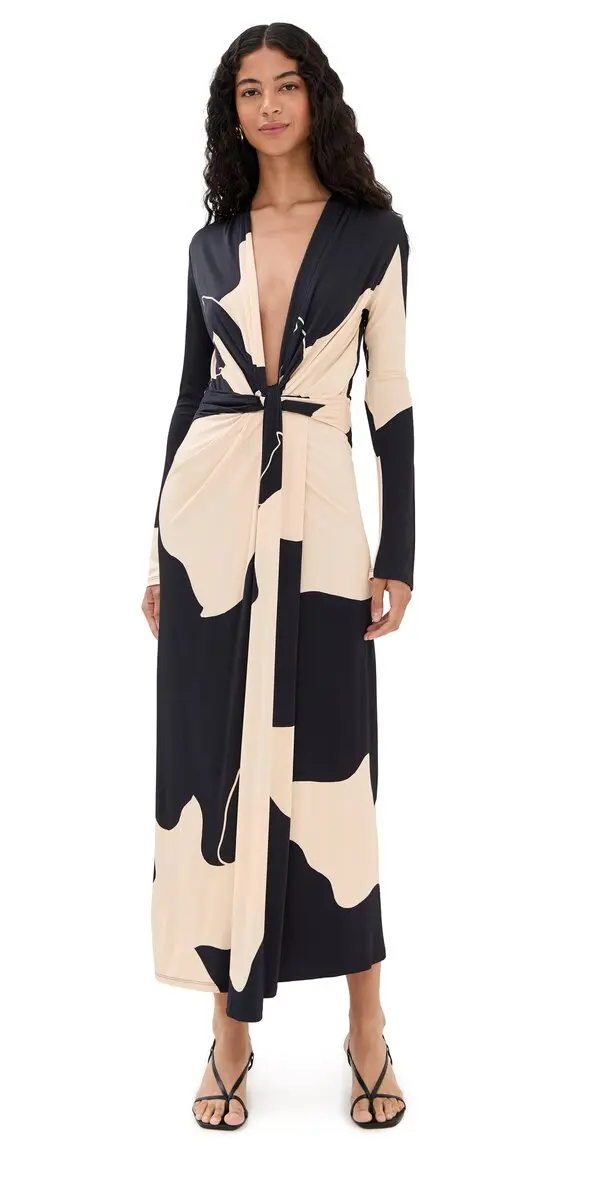 Johanna Ortiz Oasis Ankle Dress - Ecru/black